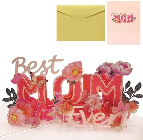 Amazon.com : Generic ""Best Mom Ever"" 3D Pop Up Mother's Day Greeting ...