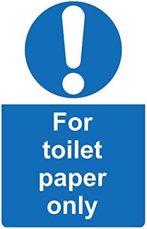 For toilet paper only Safety sign - Self adhesive sticker 150mm x 100mm ...