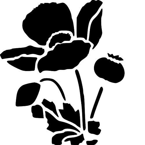 POPPY STENCIL - RE-USABLE 6.5 X 7.5 INCH : Amazon.co.uk: Handmade Products