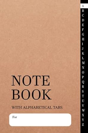 Notebook with Alphabetical Tabs: Simple notebook with alphabetical tabs ...