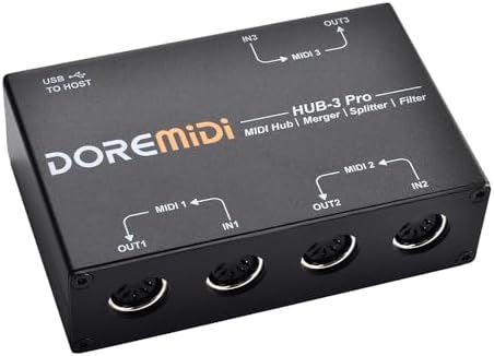 Amazon.com: DOREMiDi MIDI HUB-3 Pro box Support MIDI Routing Filtering Merging Splitting (HUB-3 ...