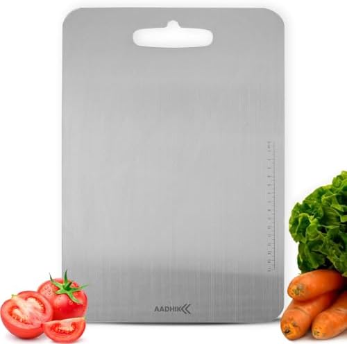 Buy OrganizeMee Stainless Steel Chopping Board for Kitchen - Heavy-Duty ...