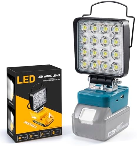 LED Work Light for Makita 18v Battery, Cordless 20V Max 48W 4800LM ...