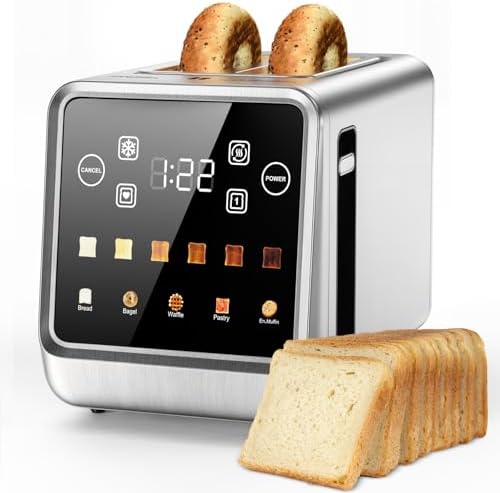 Amazon.com: Foyoconven 2 Slice Toaster Touch Screen 1.5" Wide Slot ...