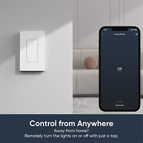 Wyze Switch, 2.4 GHz WiFi Smart Light Switch, Single-Pole, Needs ...