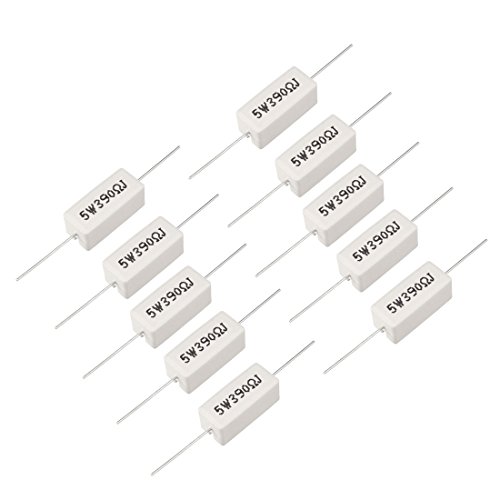 uxcell 390 Ohm Resistors 5W 5% Cement Resistor, Wirewound Axial Lead ...