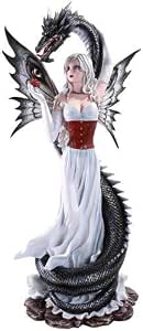 Amazon.com: Pacific Giftware Large Black Dragon Protecting Fairy in ...