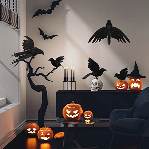 Snapklik.com : 5 Pack Halloween Crows Decorations,Large Halloween ...