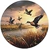 Amazon.com: Hunting Flying Mallard Ducks Round Leather Coaster Set of 6 ...