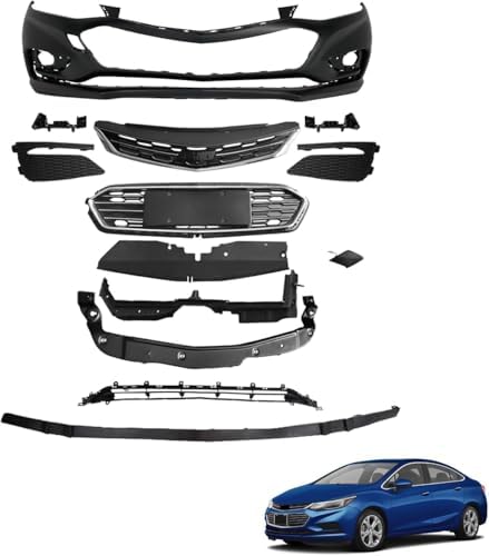 Amazon.com: Front Bumper Cover & Upper Lower Grille & Radiator ...