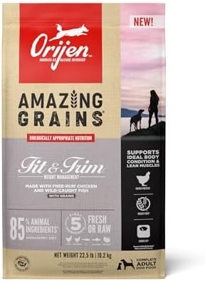 Amazon.com: ORIJEN Amazing Grains™ Fit & Trim Dry Dog Food Recipe, 22 ...
