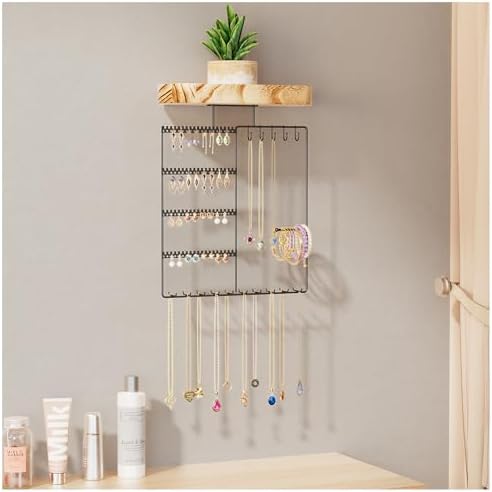 Amazon.com: 2 Pack Hanging Jewelry Organizer Wall Mounted Necklace ...