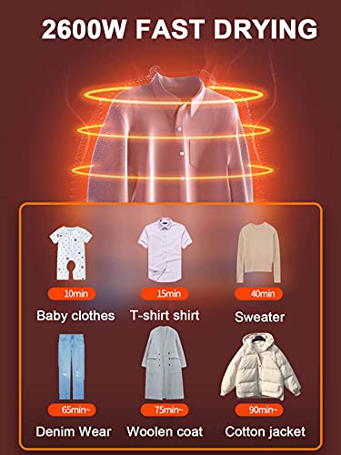 Draagbare Droger, 2600W Elektrische Kleren Droger Machine Dubbellaags ...