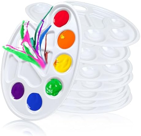 Amazon.com: 6PCS Oval Paint Tray Palettes with Thumb Hole,Plastic Paint ...