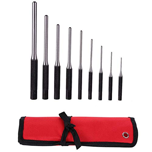 PRAV® 9-Piece Set-Up Punch Round Punch Pieces Roll Pin Punch Set Tool ...