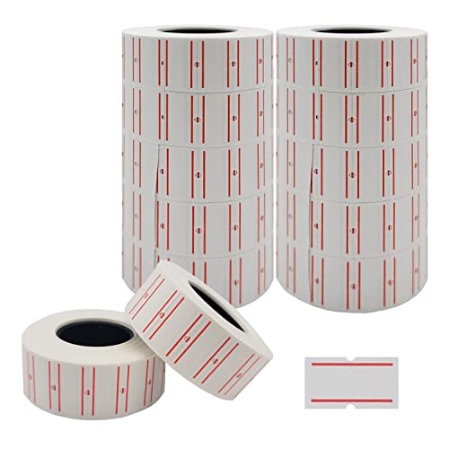 Snapklik.com : Motex 1 Line Labels - 10,000 Double Red Line White Blank ...