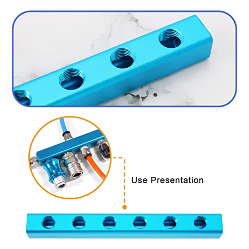 Create idea Manifold Block Splitter 1/4 Inch BSP Thread 6 Ways 9 Ports ...