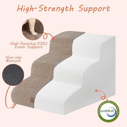 Snapklik.com : Curved Dog Stairs For Small Dogs, 3-Step Dog Steps For ...