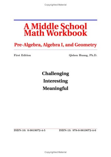A Middle School Math Workbook: Pre-Algebra, Algebra I, and Geometry ...