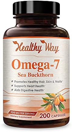Amazon.com: Healthy Way Pure Omega 7 Fatty Acids 200 Capsules 900mg ...