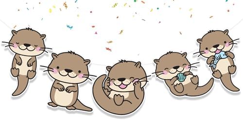Amazon.com: Otter Birthday Banner – Cute Sea Otter Party Decorations ...
