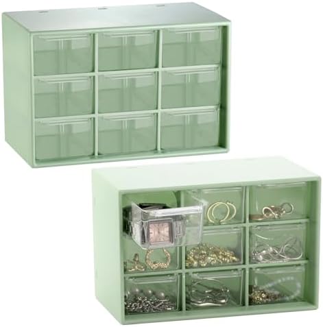 Amazon.com: SEWACC Mini Plastic Drawers Organizer Clear Desktop Storage ...