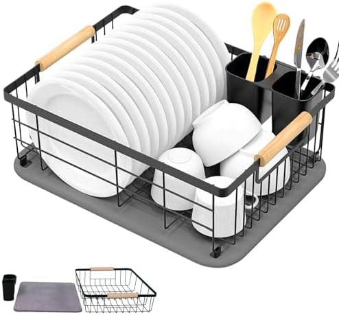 Amazon.com - AI CRAFTS Dish Drying Rack with Stone Drying Mat - Dish ...
