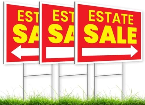 Amazon.com: 12x16 Inch 3X Double Sided Real Estate Sale Yard Sign ...