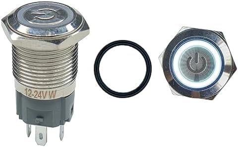 Electronic Spices 16mm 12-24V Ring Light Self Locking Push Button Metal ...