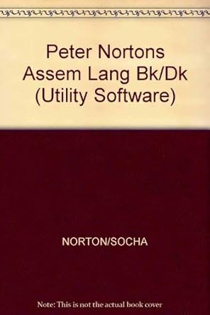 Amazon | Peter Norton's Assembly Language Book for the IBM PC (Utility ...