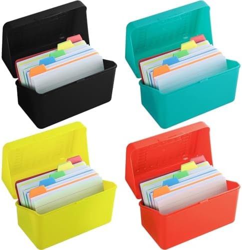Amazon.com : Seajan 4 Pack Index Card Holder 3 x 5 Index Card Organizer ...
