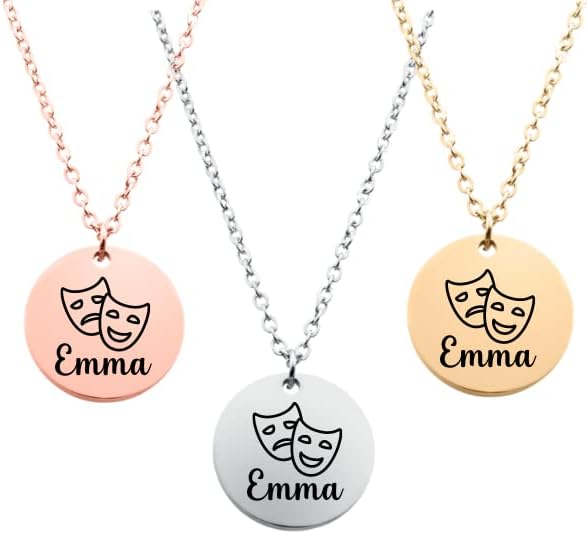 Amazon.com: Personalized Drama and Theater Necklace, Drama and Theater ...