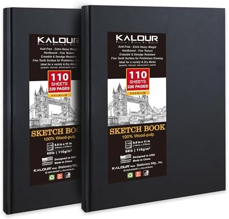 Amazon.com: 8.5x11 Sketch Book, Pack of 2, 240 Sheets (100gsm ...