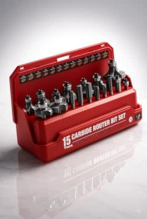 Premium 15-Piece Carbide Router Bit Set, 1/4" Shank – Precision ...