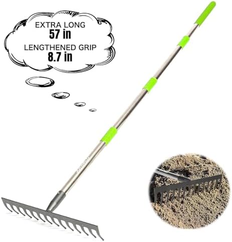 Amazon.com : Thatch Rakes for Lawns, Heavy Duty Metal Garden Rake with ...