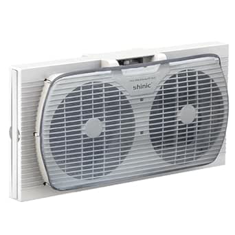 Amazon.com: shinic Twin Window Fan with Reversible Air Flow, Quiet Mode ...
