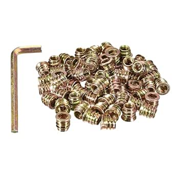 sourcing map 5/16-18 x 13mm Threaded Inserts Nuts, 100pcs Threaded ...