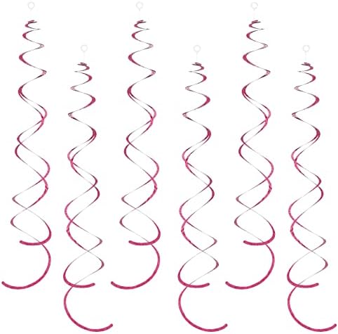 Amazon.com: PIGETALE 30 Pieces Iridescent Hot Pink Hanging Swirl ...