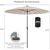 TANGZON 260cm/9ft Outdoor Patio Umbrella, Garden Parasol with Push ...