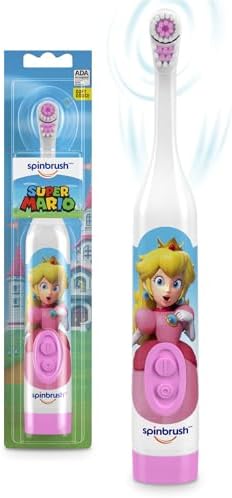 Amazon.com: Spinbrush Princess Peach Kids Electric Battery Toothbrush ...
