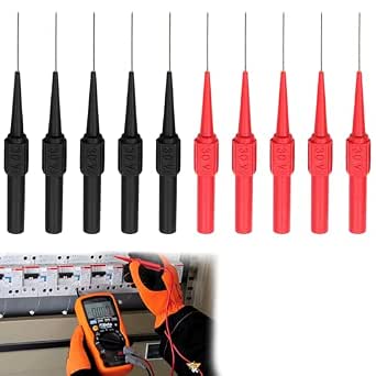 Vierone 10Pcs Multimeter Needle Probes, Black/Red, 0.7mm, Automotive ...