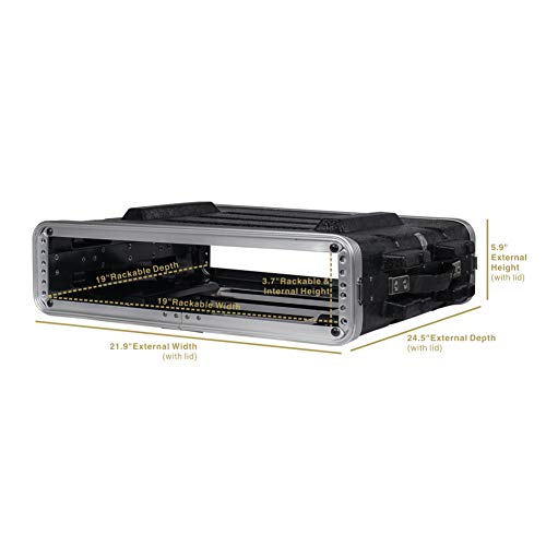Snapklik.com : Sound Town Lightweight 2U PA DJ Rack/Road Case