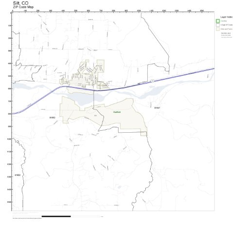 ZIP Code Wall Map of Silt, CO ZIP Code Map Laminated: Amazon.com ...