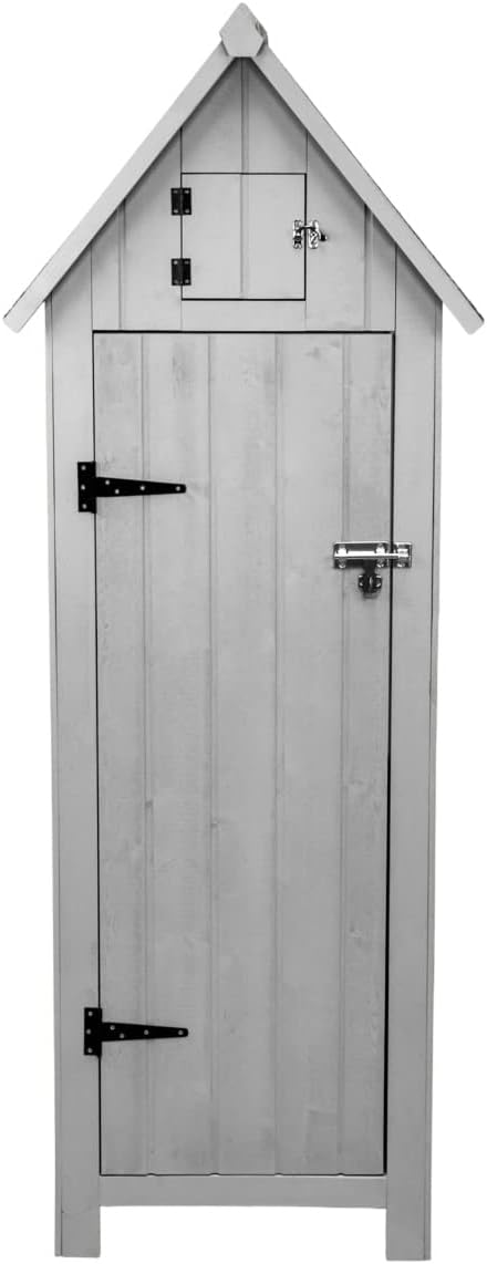 Wooden Garden Storage Shed Grey Tool Organiser Cabinet Beach Hut Sentry ...