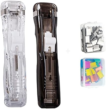 Amazon.com : 2 Pack Mini Push Stapler Pack with 100pc Reusable Refill ...