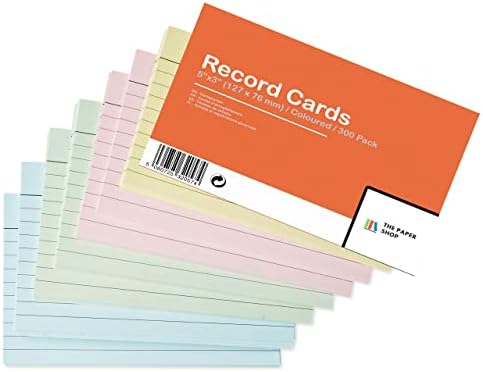 Revision Cards 5x3 Coloured Record Cards FlashCards Ruled (5"x 3 ...