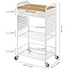 Amazon.com: 3 Tier Rolling Utility Cart with Wheels - Metal Cart with ...
