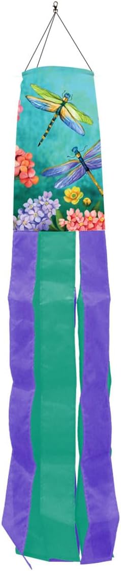 Amazon.com : Dragonfly Garden Spring Windsock Floral Dragonflies 40" L ...