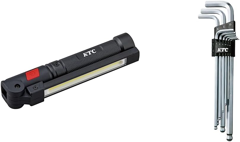 Amazon | 京都機械工具(KTC) 充電式LED折りたたみライト AL815W & ボールポイント L型 ロング六角棒レンチ セット ...