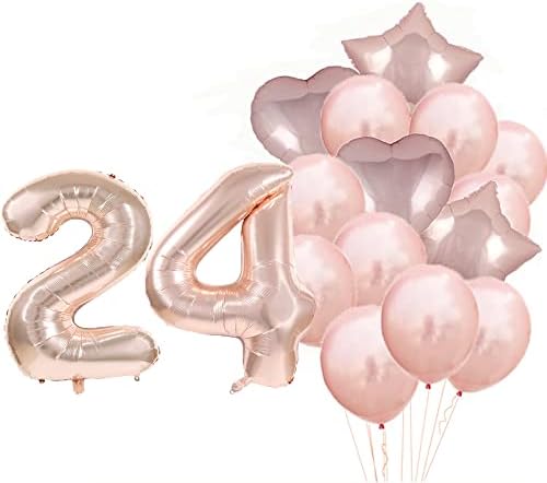 Amazon.com: ZSNWGZ Sweet 24th Birthday Decorations Party Supplies,Rose ...